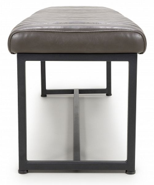 Buy Archer Grey Leather Bench The Furn Shop